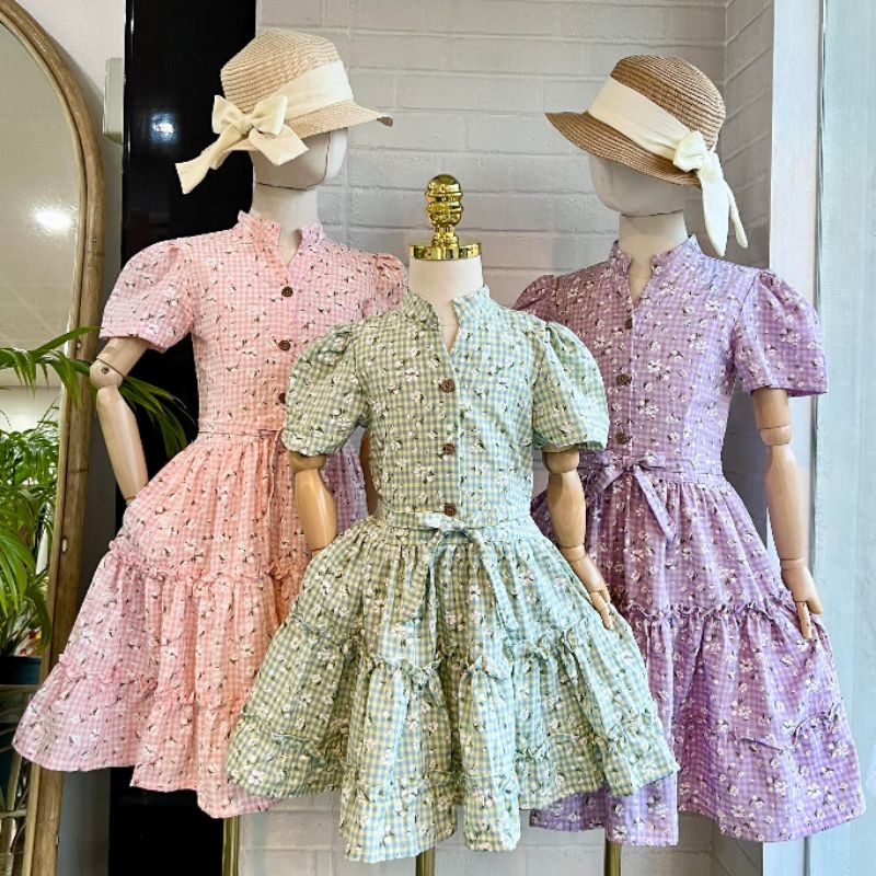 Polene Puff Sleeves Layared Dress with side pocket for 1-6yrs old ...