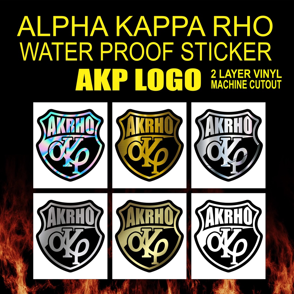 AKP LOGO STICKER, ALPHA KAPPA RHO LOGO STICKER, FRAT STICKER, WATER ...