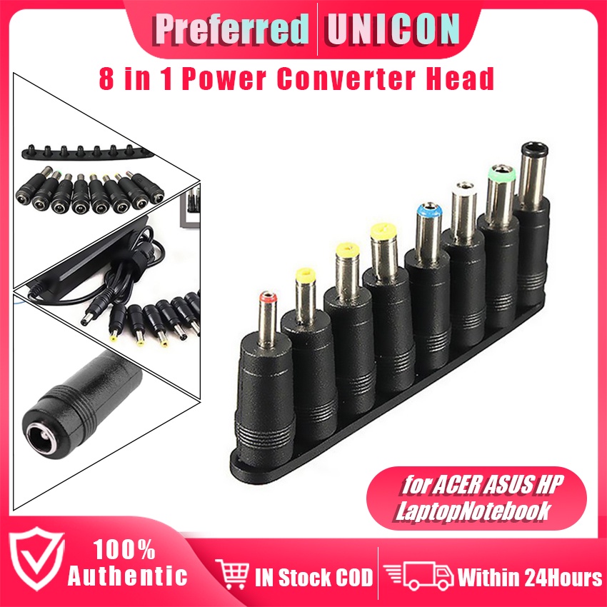 8in1 Laptop Dc Power Connector Adapter Jack Female Plug Charger Tips ...