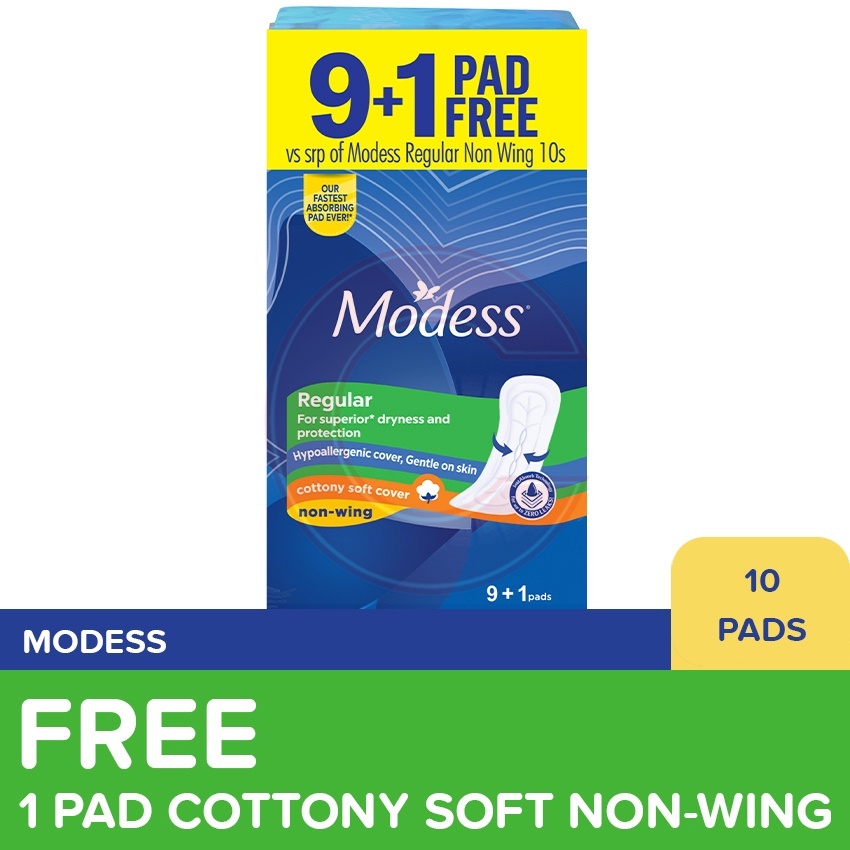 Modess Cottony Soft Maxi Non-Wing Sanitary Napkins 9 + FREE 1 Pad ...