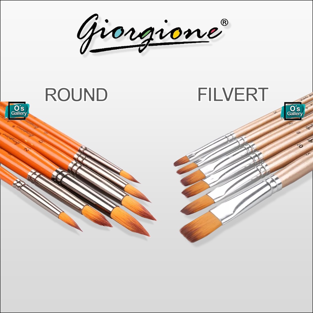 Giorgione 6pcs Paint Brush Round and Filbert Shape Professional Artist ...