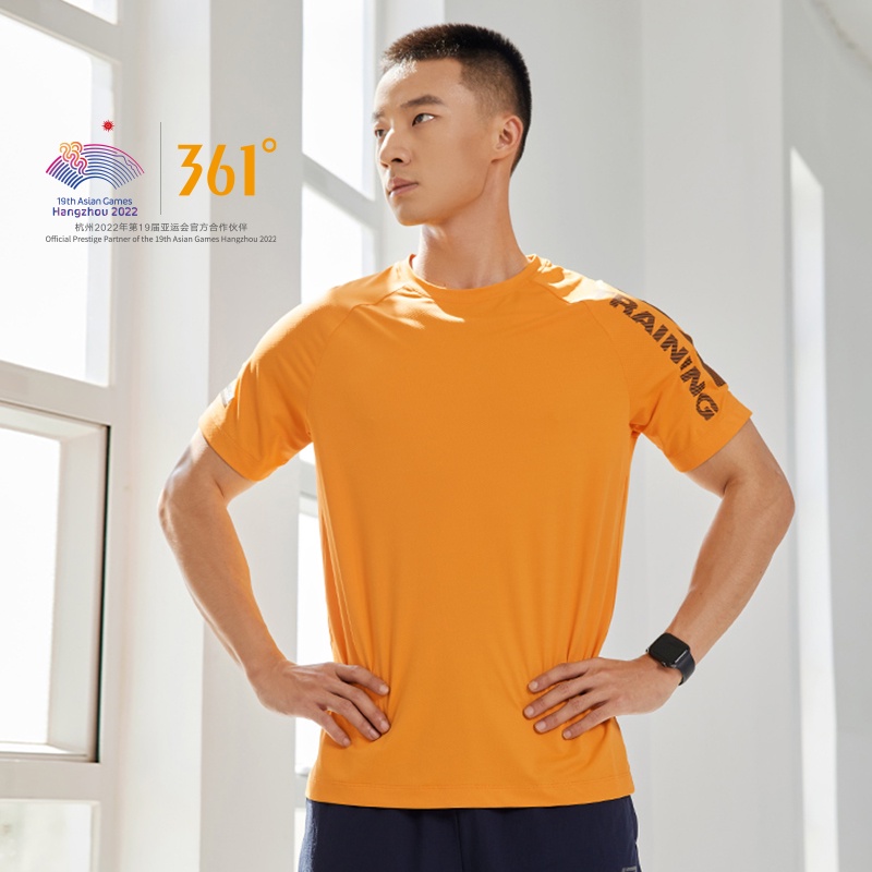 361 Degrees Round Neck Short T-Shirt Men'S Summer Dry Sports Fitness ...