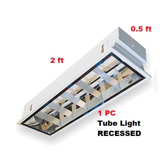 -EASYLITE- BIGLITE 0.5x2 ft 1 Bulb T8 Louver Housing with LED Tube ...