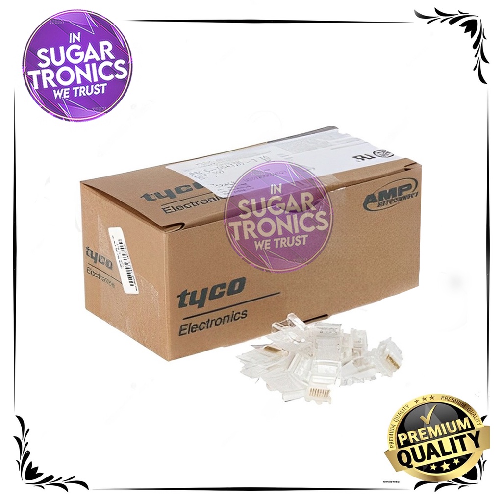 AMP Tyco RJ45 Connector Set of 100 cat5e Electronics | Shopee Philippines