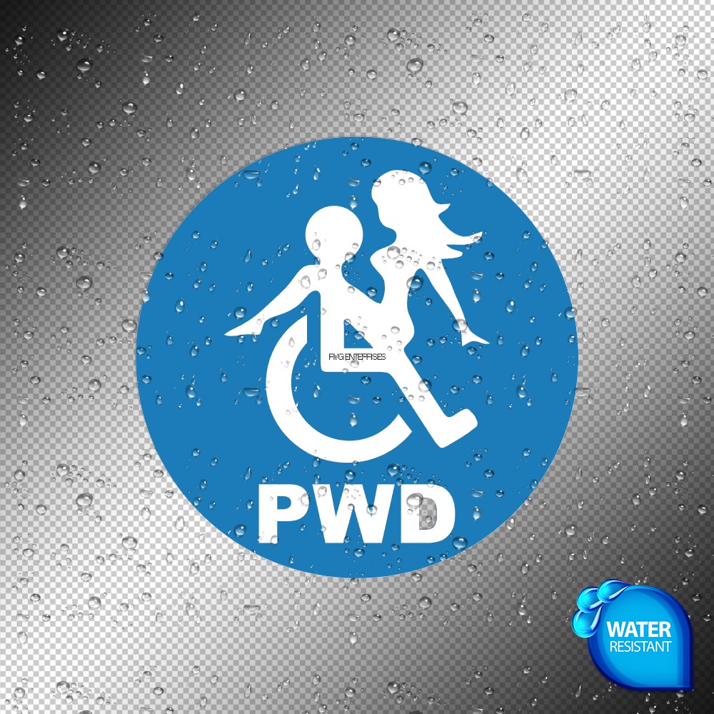 Stickers (1X) Funny PWD | Weather proof decals | 2.5 inches | cut-out ...