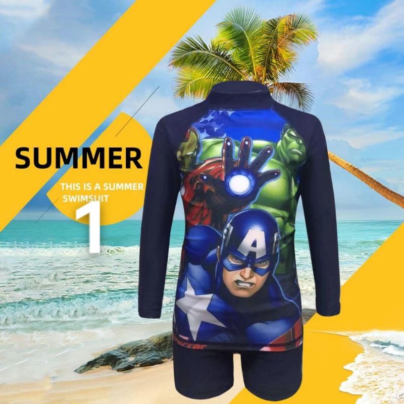KIDS swimming rash guard long sleeve set boy/girl 8 design | Shopee ...