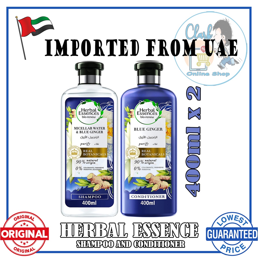 Herbal Essences Bio:Renew Micellar Water And Blue Ginger Shampoo 400 Ml ...