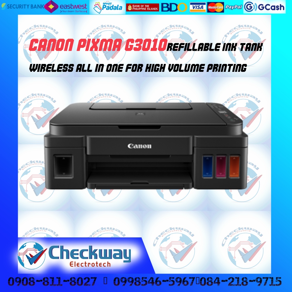 Canon PIXMA G3010 Refillable Ink Tank Wireless All-In-One for Volume ...