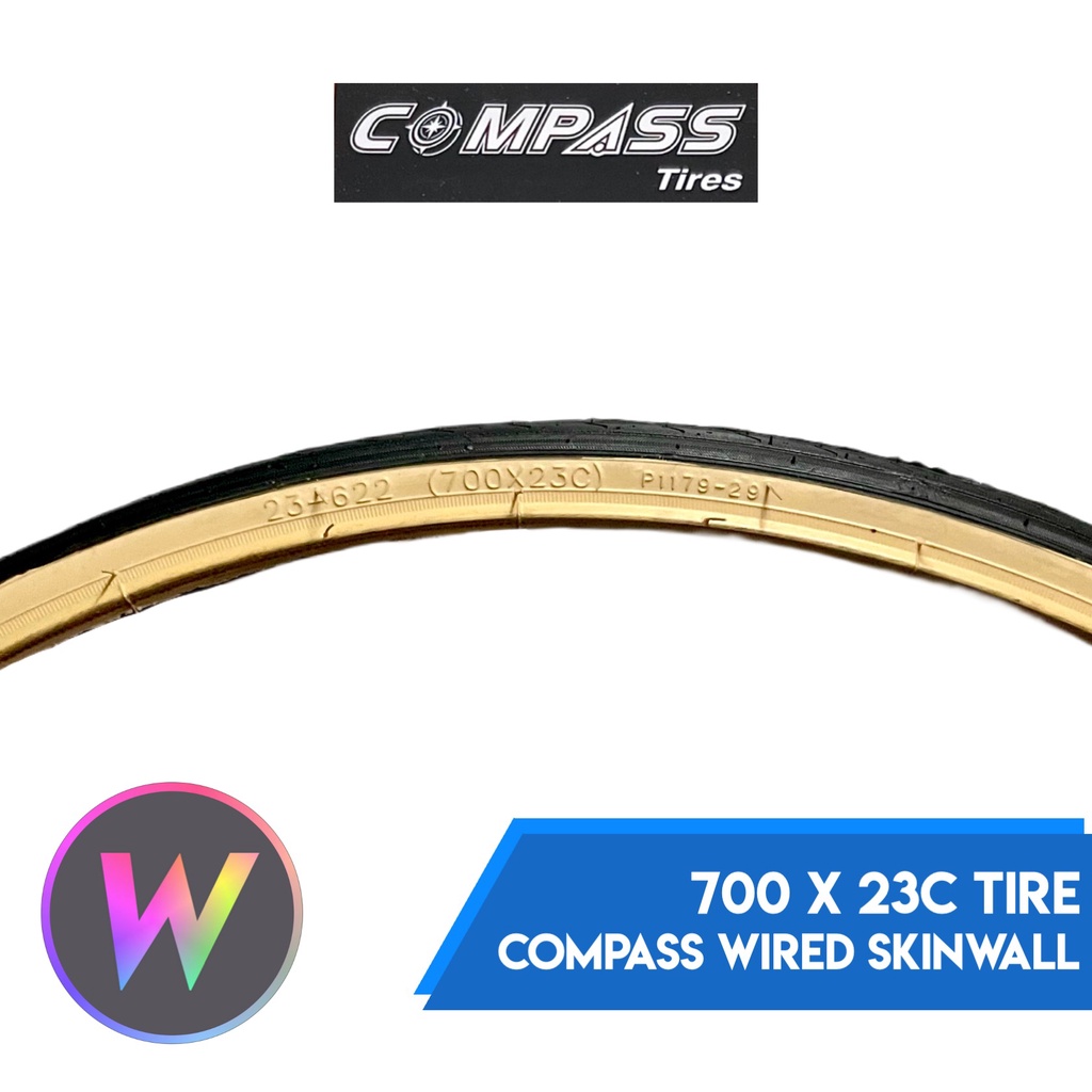 Compass Skinwall/ Gumwall 700c, 26, 27.5, 29 Tire for Mountain Bike ...