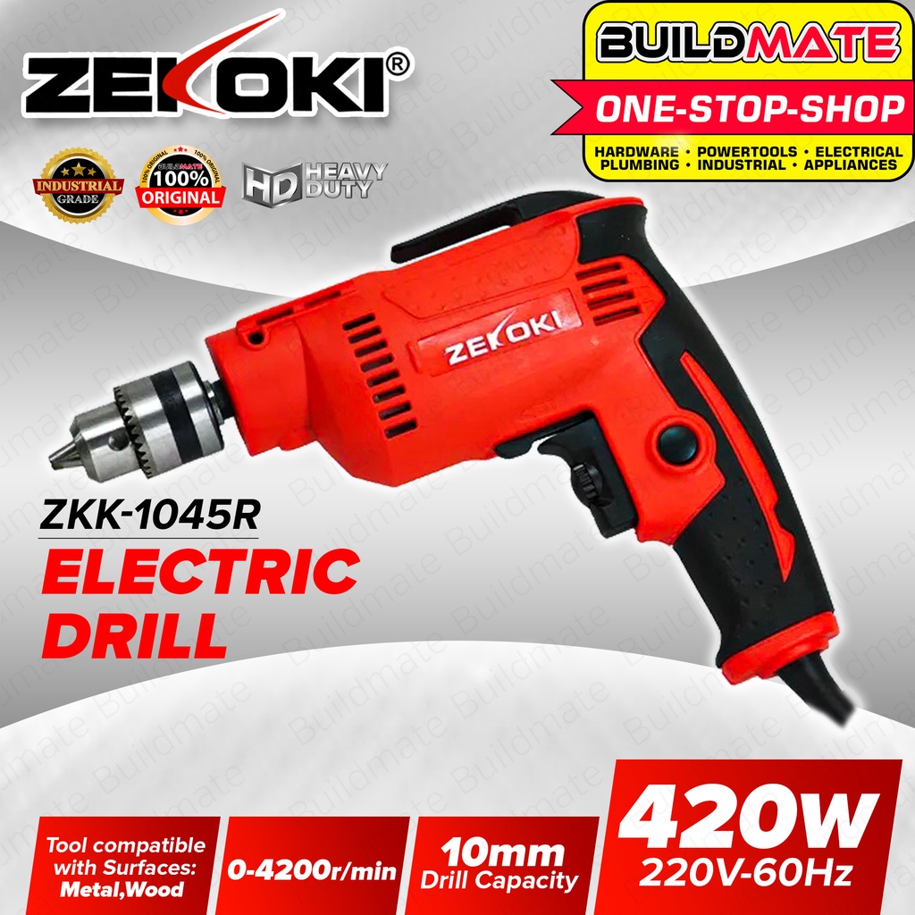 BUILDMATE Zekoki Electric Drill 420W | 450W 10MM Metal Drilling Wood ...