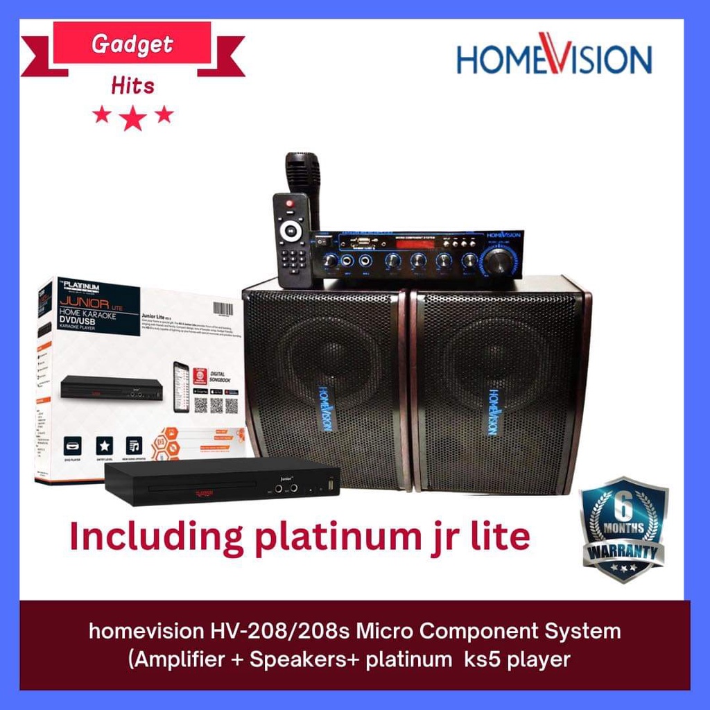 homevision HV-208/208S Micro Component System (Amplifier + Speakers ...