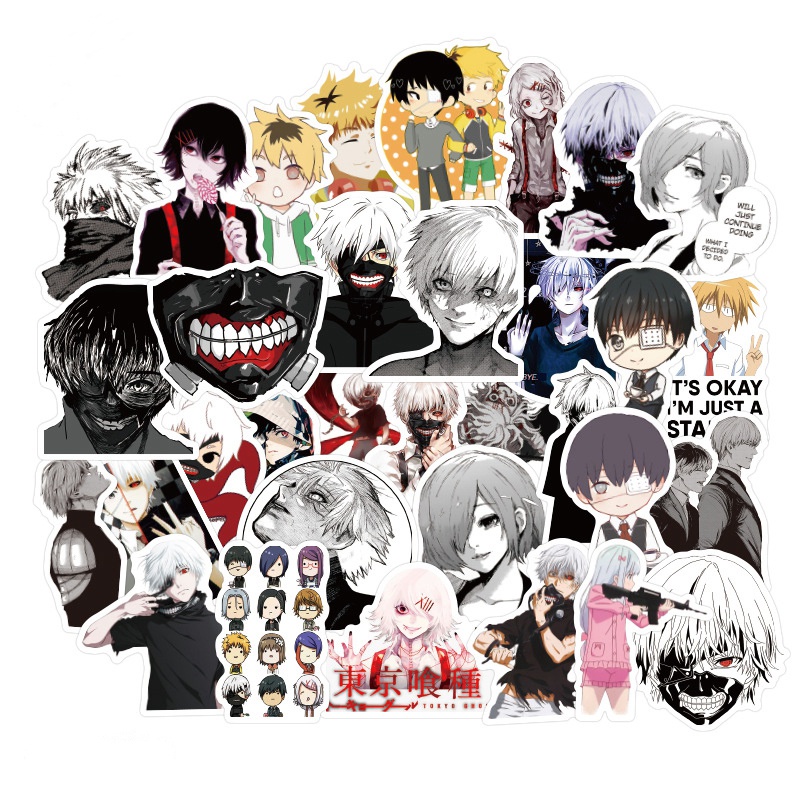 50PCS Tokyo Ghoul comic sticker decorative notebook trunk sticker ...