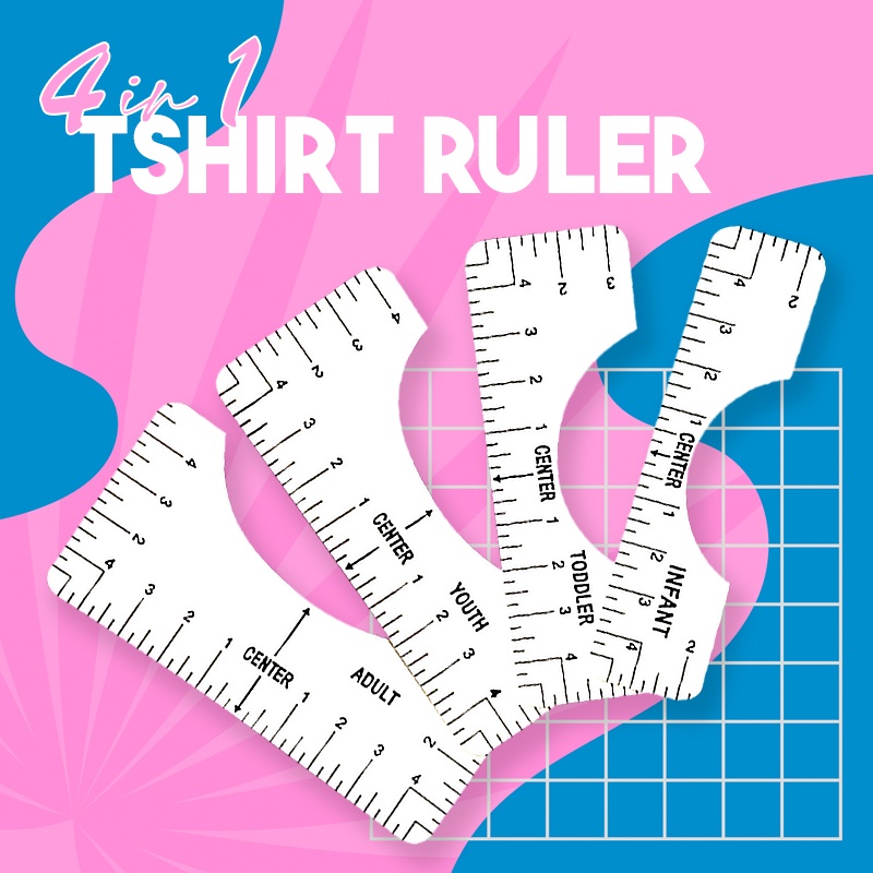 4-in-1 PVC Tshirt Ruler Guide / Centering Design Placement Tool for ...