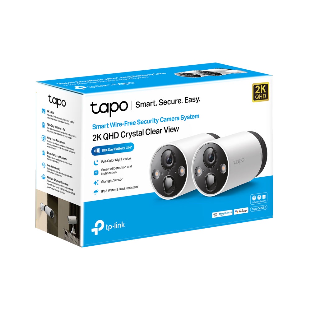Tp-Link Tapo C420S2 Smart Wire-Free Security Camera System, 2-Camera ...