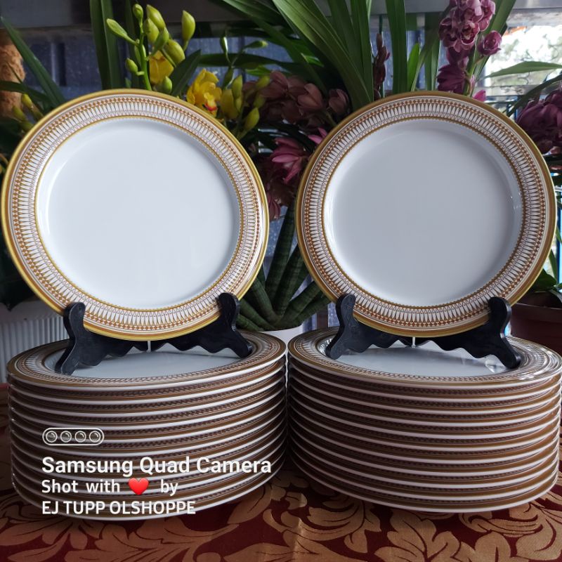 24pcs Tupperware Golden Melamine Dinner Plates 26cm | Shopee Philippines