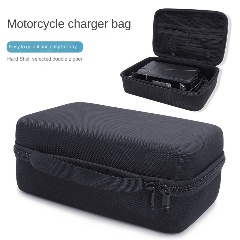 Motorcycle Charger Storage Bag Power Carrying Case Portable Waterproof ...