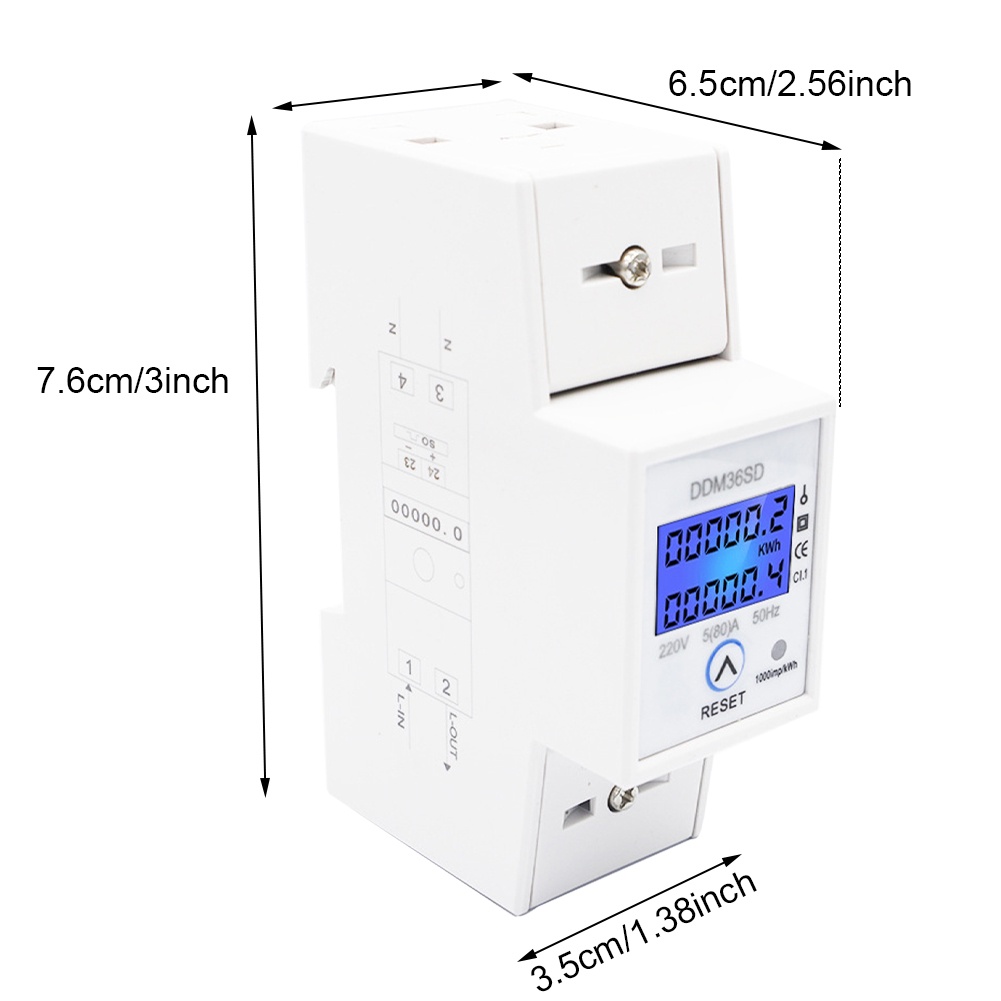 5-80A 220 V 50Hz Practical LCD Display Home School AC Smart Digital ...