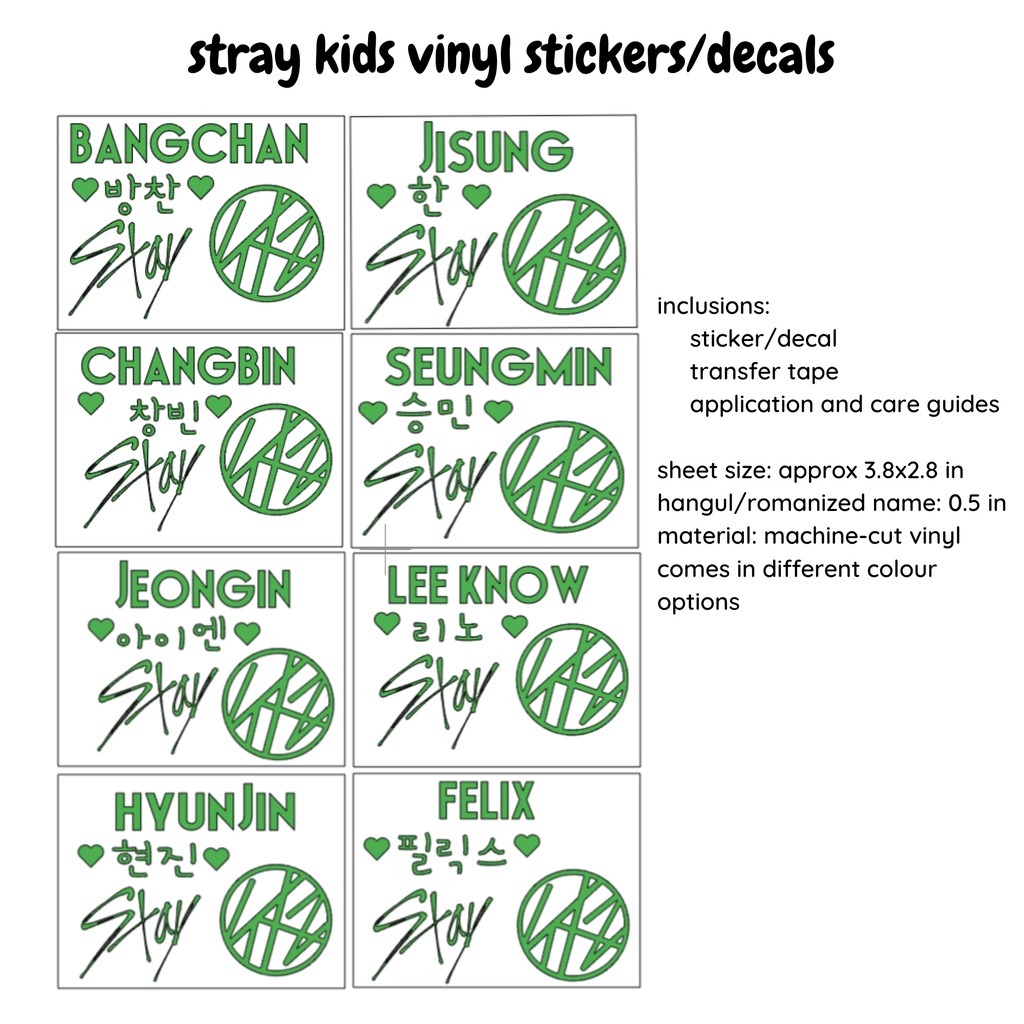 Stray Kids Vinyl Stickers Decals SKZ Stay Waterproof JYP KPOP | Shopee ...
