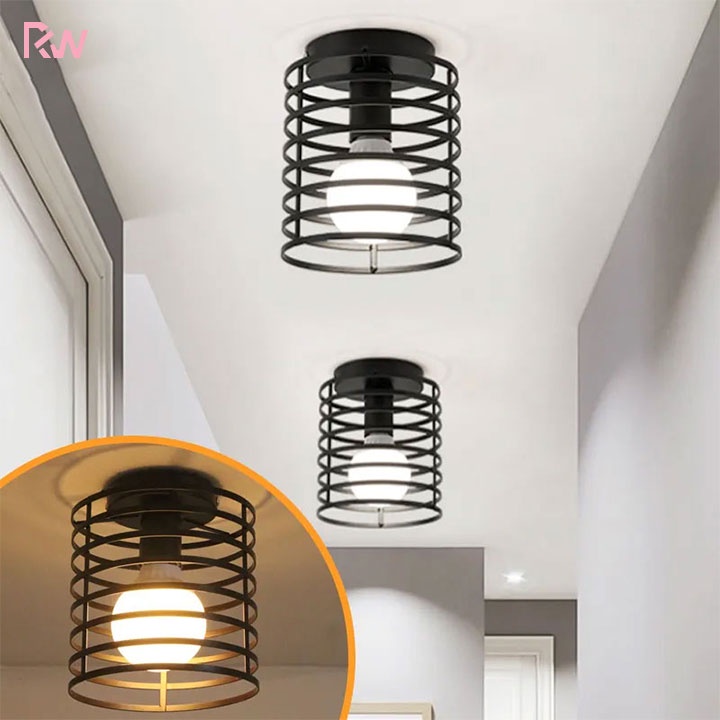 SHIMAIER LIGHTING Simple Ceiling Light With Black Circle 8-Layer Living ...