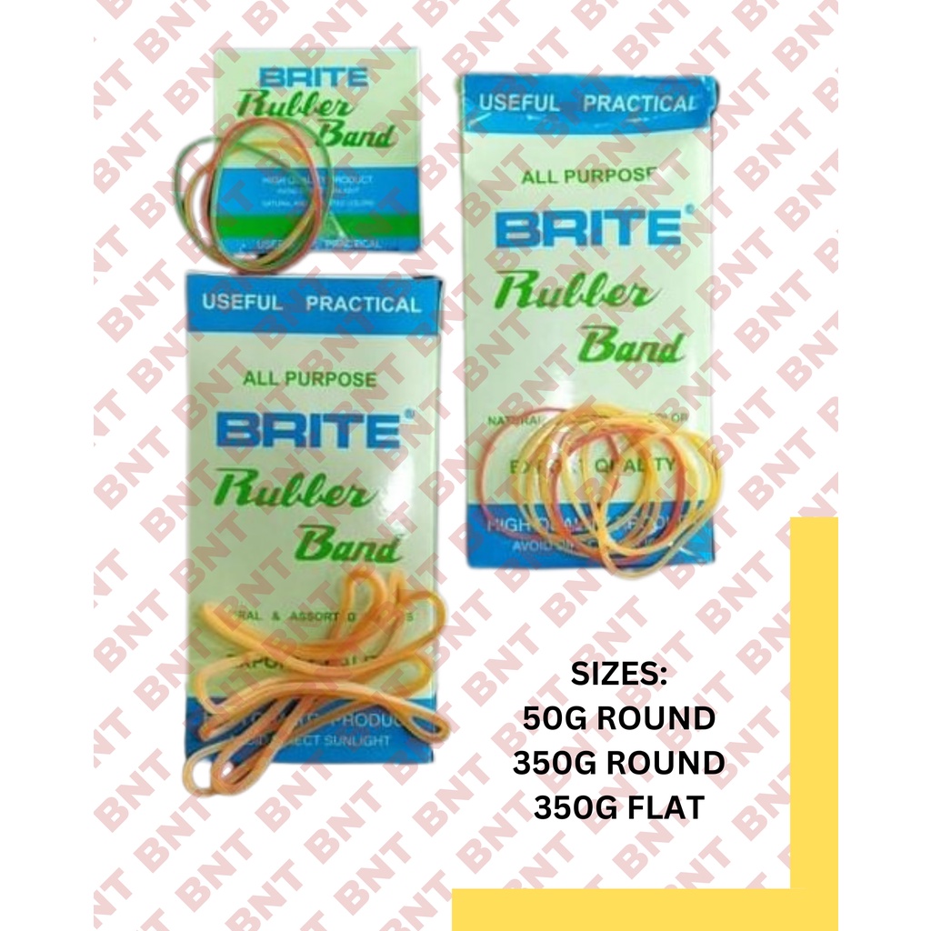 Rubber Band Brite Brand All-Purpose Small-50g 350g Flat 350g 1box | Shopee Philippines