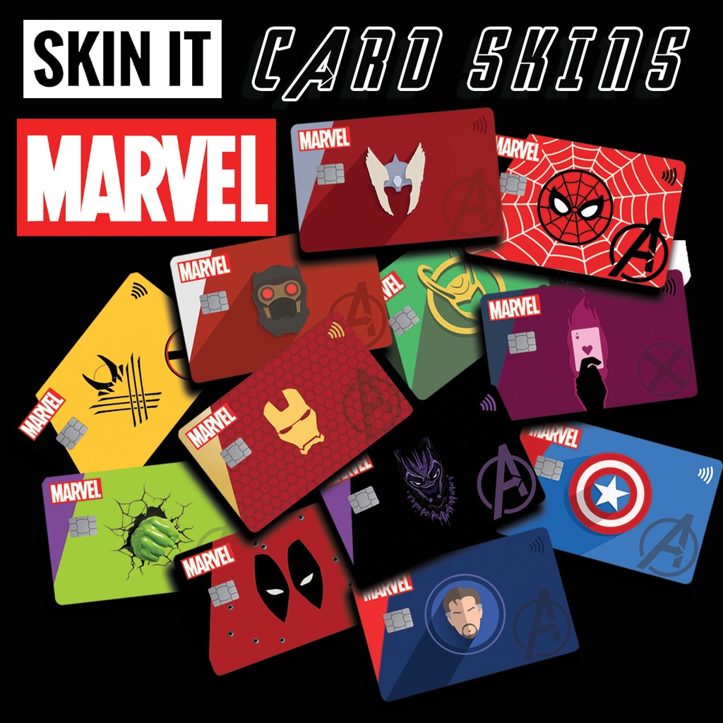 M@RVEL Avengers Card Sticker Skins For Atm Cards And Loyalty Cards ...