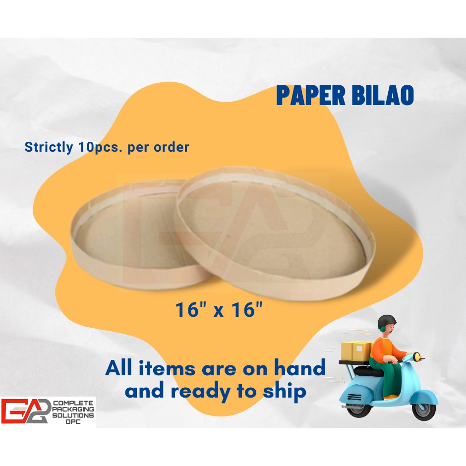 16 inches Paper Bilao 10 pcs/order Kraft Carton Round #Bilao | Shopee ...