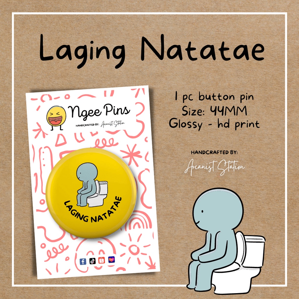 Laging Natatae - Witty Button Pin - Deco Funny Pins | Shopee Philippines