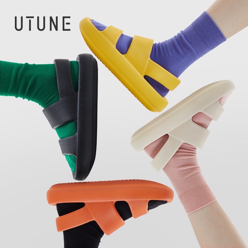 Utune Thick-Soled Sandals Ladies Anti-Slip Eva Soft-Soled Beach Shoes 4 ...