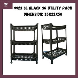 9923 3L Black SQ Utility Rack/storage/shelves/space savers | Shopee ...