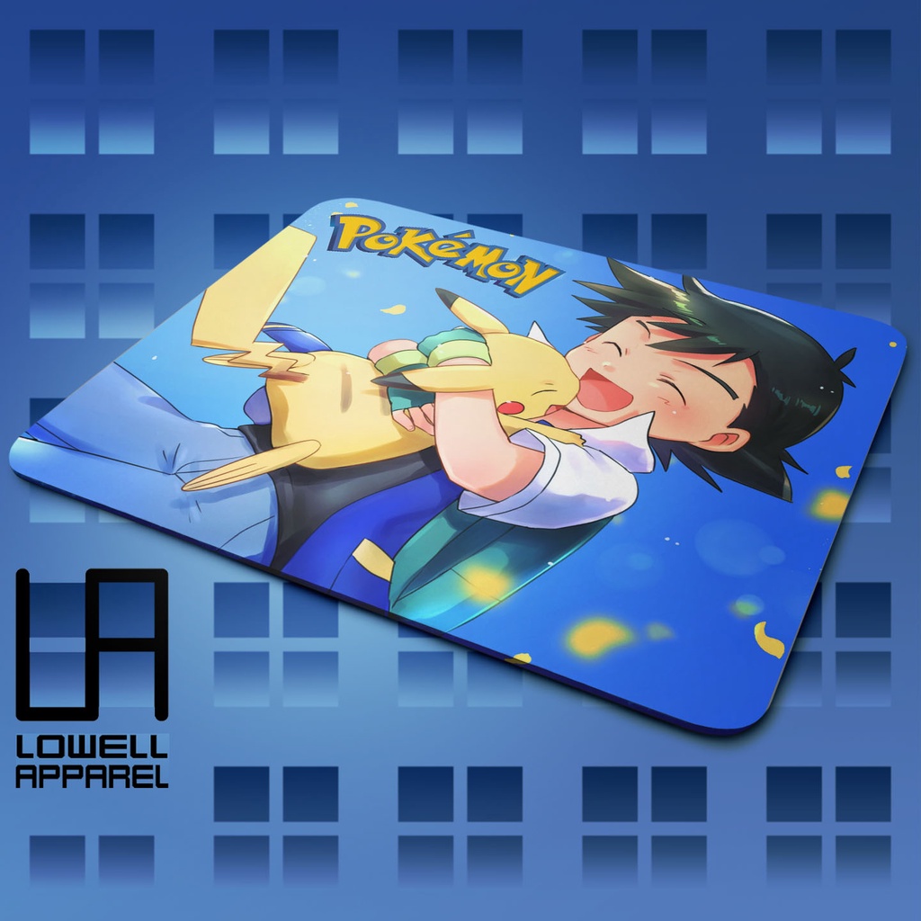 Pokemon Ash Pikachu Charmander Bulbasaur Squirtle Pokeball Mousepad ...