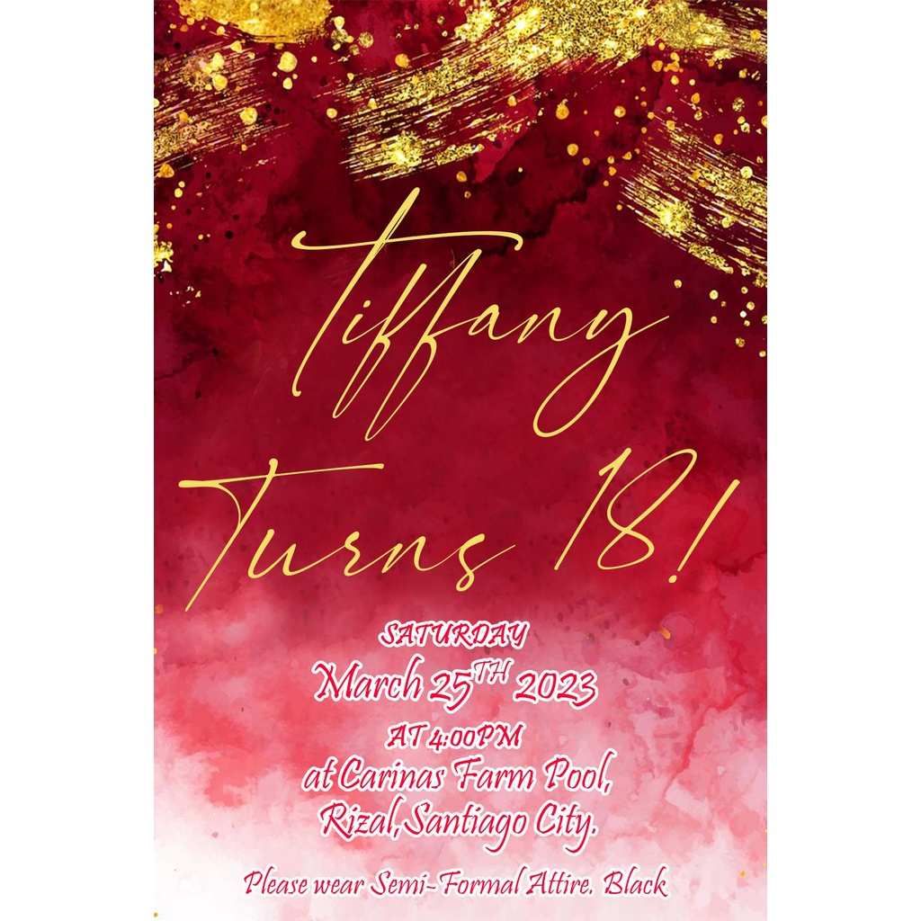 MAROON DEBUT AFFORDABLE INVITATION FREE LAYOUT | Shopee Philippines