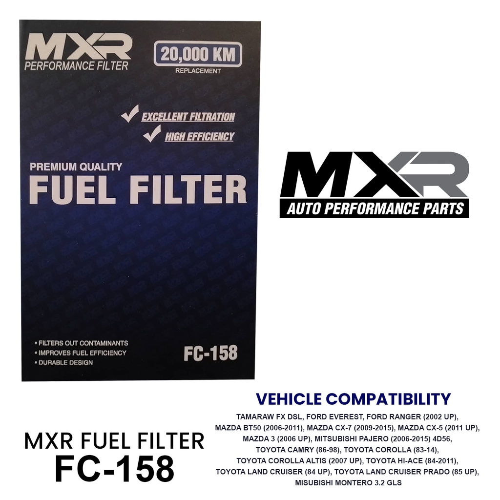 MXR FUEL FILTER (FC-158) TAMARAW FORD EVEREST MAZDA TOYOTA MITSUBISHI ...