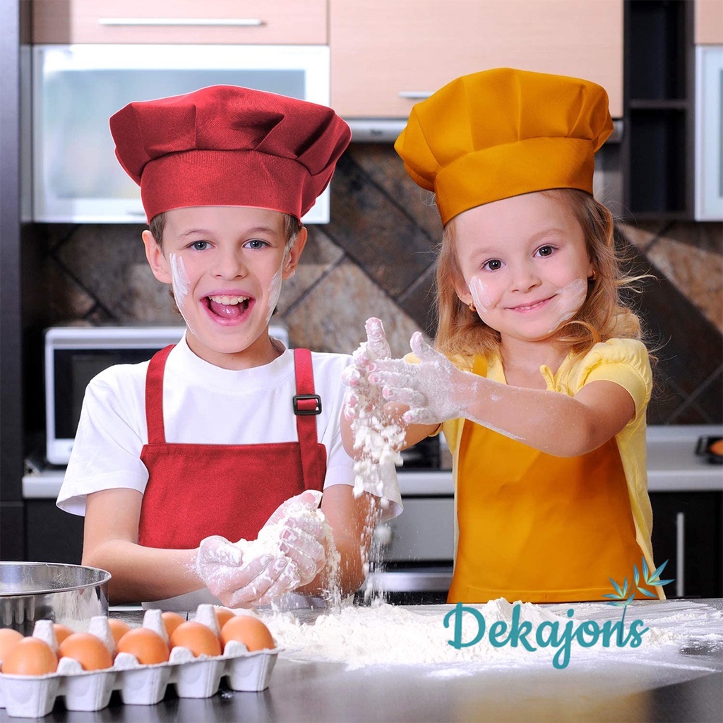 Children's Chef Apron + Hat kids apron(Little Chef Apron Solid Color ...