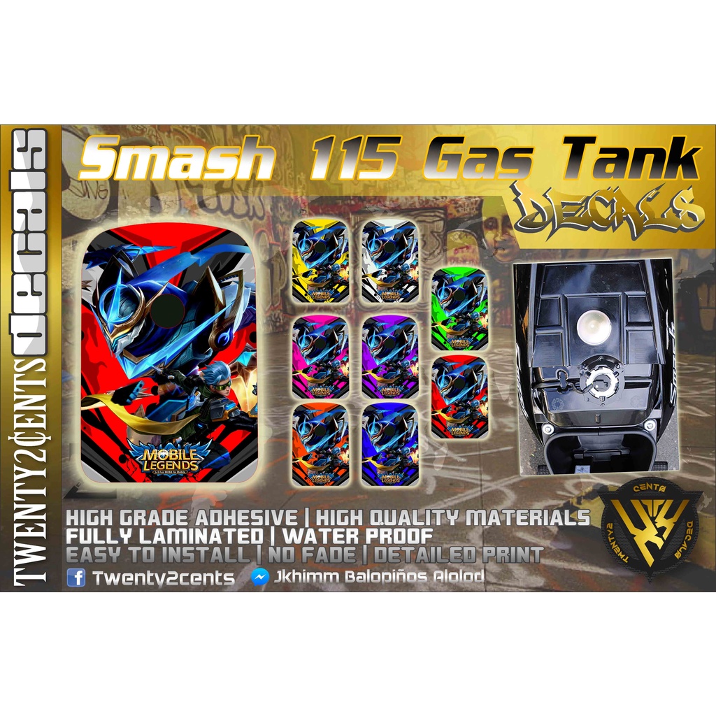 Suzuki Smash 115 High-Quality Gas tank Decal Stickers (gusion mobile ...