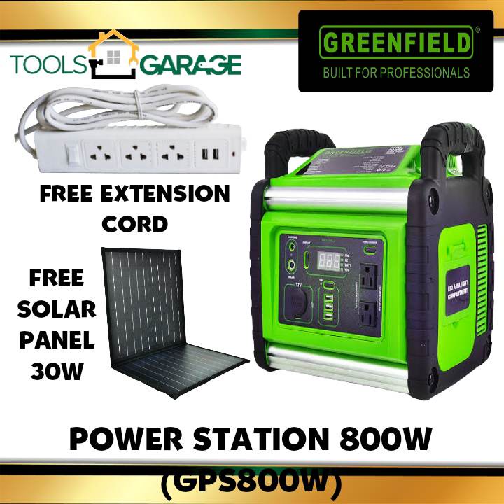 GREENFIELD Power Station 800Watts (GPS800W) With Free Solar Panel 30W ... GREENFIELD Power Station 800Watts (GPS800W) With Free Solar Panel 30W ...