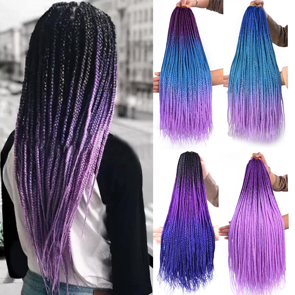 24 Inch Box Braids Crochet Hair Long Pre-Looped Crochet Braids For ...