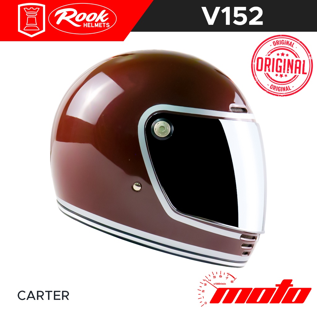 ROOK V152 CARTER Single Visor Helmet with Free clear lens | Shopee ...