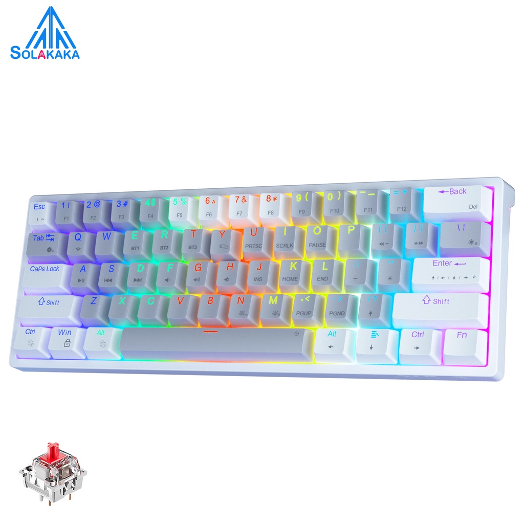 AULA Solakaka Sk961 61 Keys Bluetooth 5.0&Wired Three Mode Mechanical ...