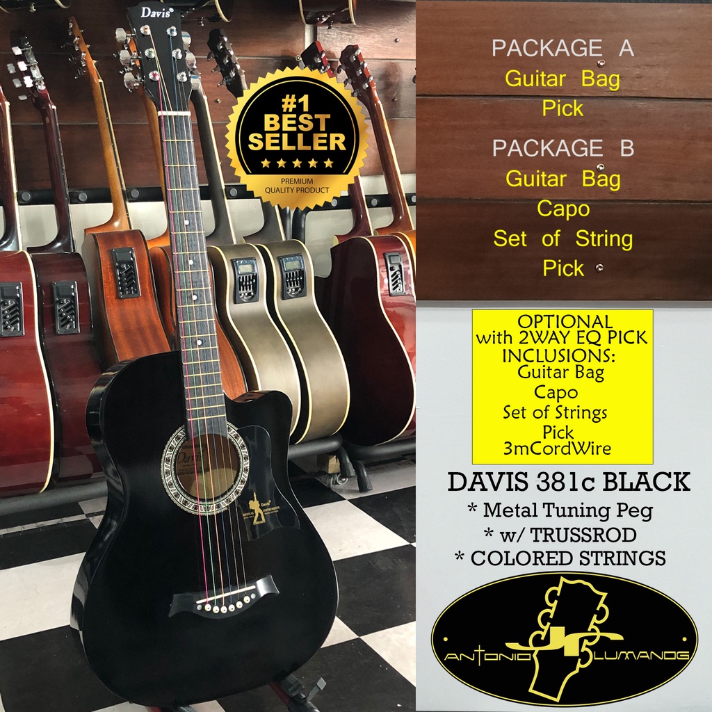 Davis 38 Acoustic Guitar cut-away BY: ANTONIO LUMANOG JR. Package A ...