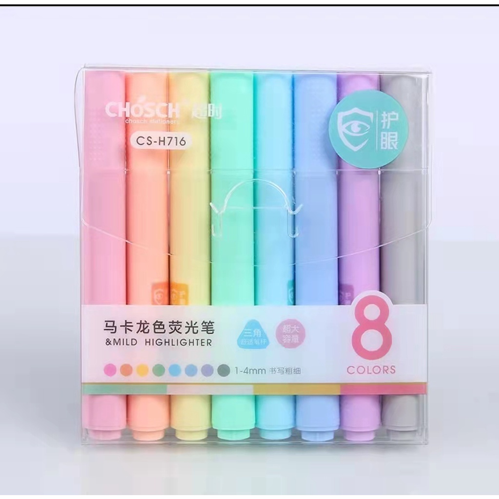 YUTU 8Pcs/Set Highlighter Pen Bright Color Pen Pastel Marker Student ...