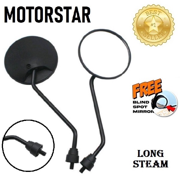 MOTORSTAR fox 125r | Accessories Motorcycle Clear Side Mirror Long Stem ...