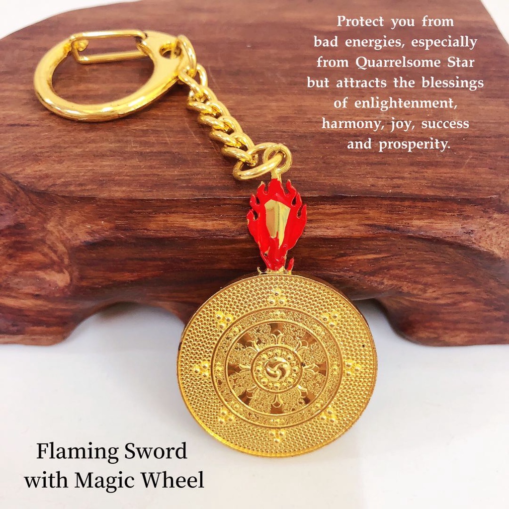 Fengshui Flaming Sword with Magic Wheel for Protection Against Harm ...