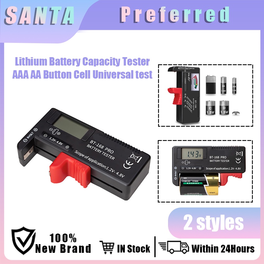 LCD Digital Lithium Battery Capacity Tester 1860 AA/AAA/C/D/9V/1.5V ...