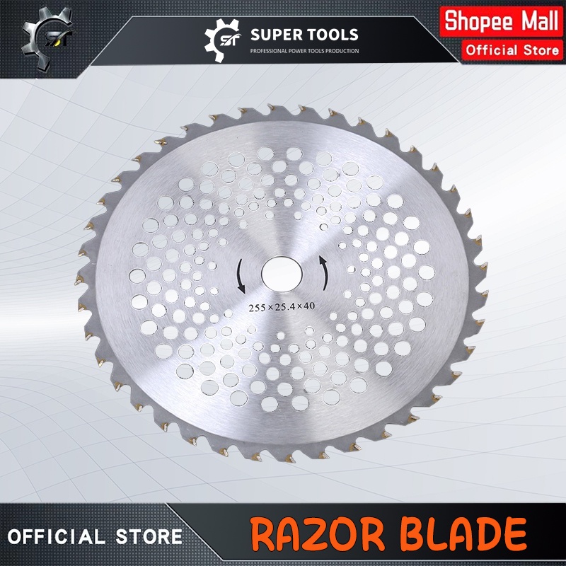 255mm 40t Brush Cutter Blade Replacement Circular Saw Cutting Grass Lawn Mower Cutter | Shopee ...