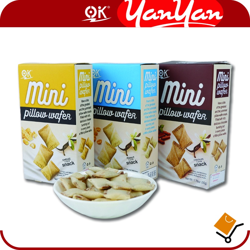 OK Yan Yan Mini Pillow Wafer Flavoured Snack 50g | Shopee Philippines