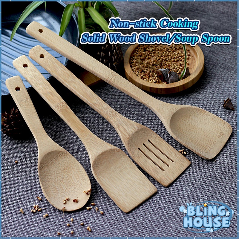 Bling Wooden Kitchen Utensils High Temperature Non-Stick Pan Wooden ...
