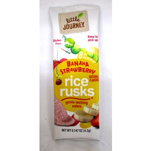 LITTLE JOURNEY STAGE 2 BANANA STRAWBERRY RICE RUSKS GENTLE TEETHING ...