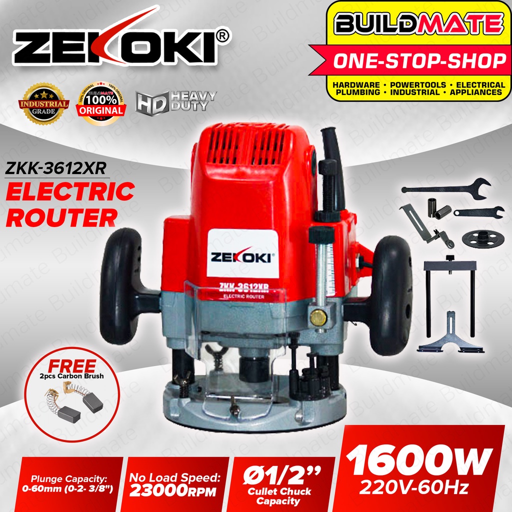 BUILDMATE Zekoki Electric Router 12mm 1600W Plunge Router Trimmer ...