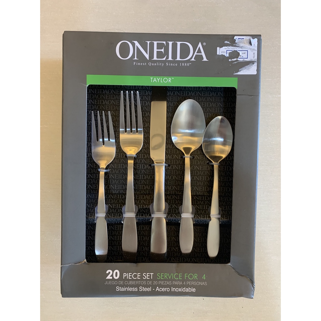 Oneida 20-PC Stainless Steel Flatware Set 20 piece Dinner set - Spoon, Fork, Dinner Knife ...