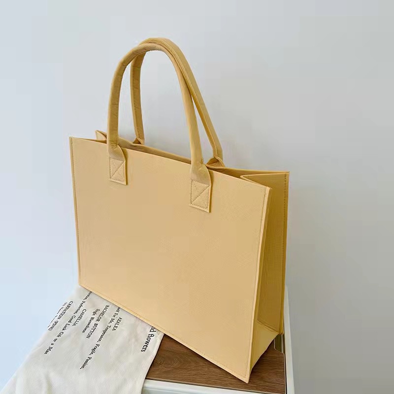 Korean thickened felt tote bag shoulder bag fashion large women's bag Casual Commuter shopping ...